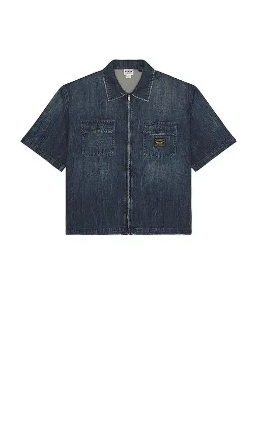 【インディゴブルー(GOHD)】GUESS Originals 半袖シャツ (M)Denim Zip Ss Shirt GUESS Originals Denim Zip Ss Shirt 半袖シャツ | GUESS(ゲス) JAPAN